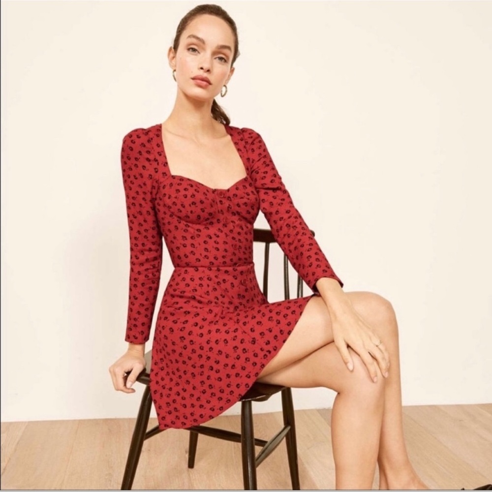 Reformation Milla Dress In Tamara - Gem